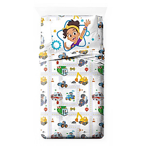 Jay Franco Blippi & Meekah Trucks Sheet Set - Toddler Size Sheet Set - Super Soft Kids Cartoon Vehicles 3 Piece Bedding Set - Microfiber Sheets
