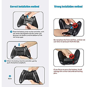 Rechargeable Battery Pack for Xbox One, 2x1200mAH Battery Pack with 4FT 2 in 1 Micro USB Charging Cable, Play and Charge Kit for Xbox One/One S/One X/Elite(Not for Xbox Series X/S Controller)