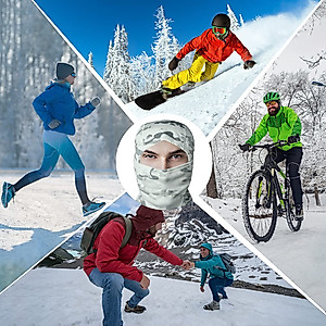Fleece Lined Thicker Balaclava Ski Mask, Winter Warm Camo Face Mask for Men Women, Windproof Neck Gaiter Motorcycle Cycling