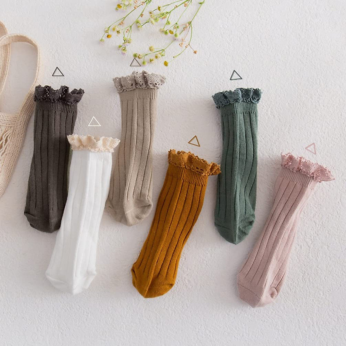 XiPriway Little Girls Vintage Ruffle Ankle Lace Socks Toddler Girl Boot Socks，Mixed 6 Pairs