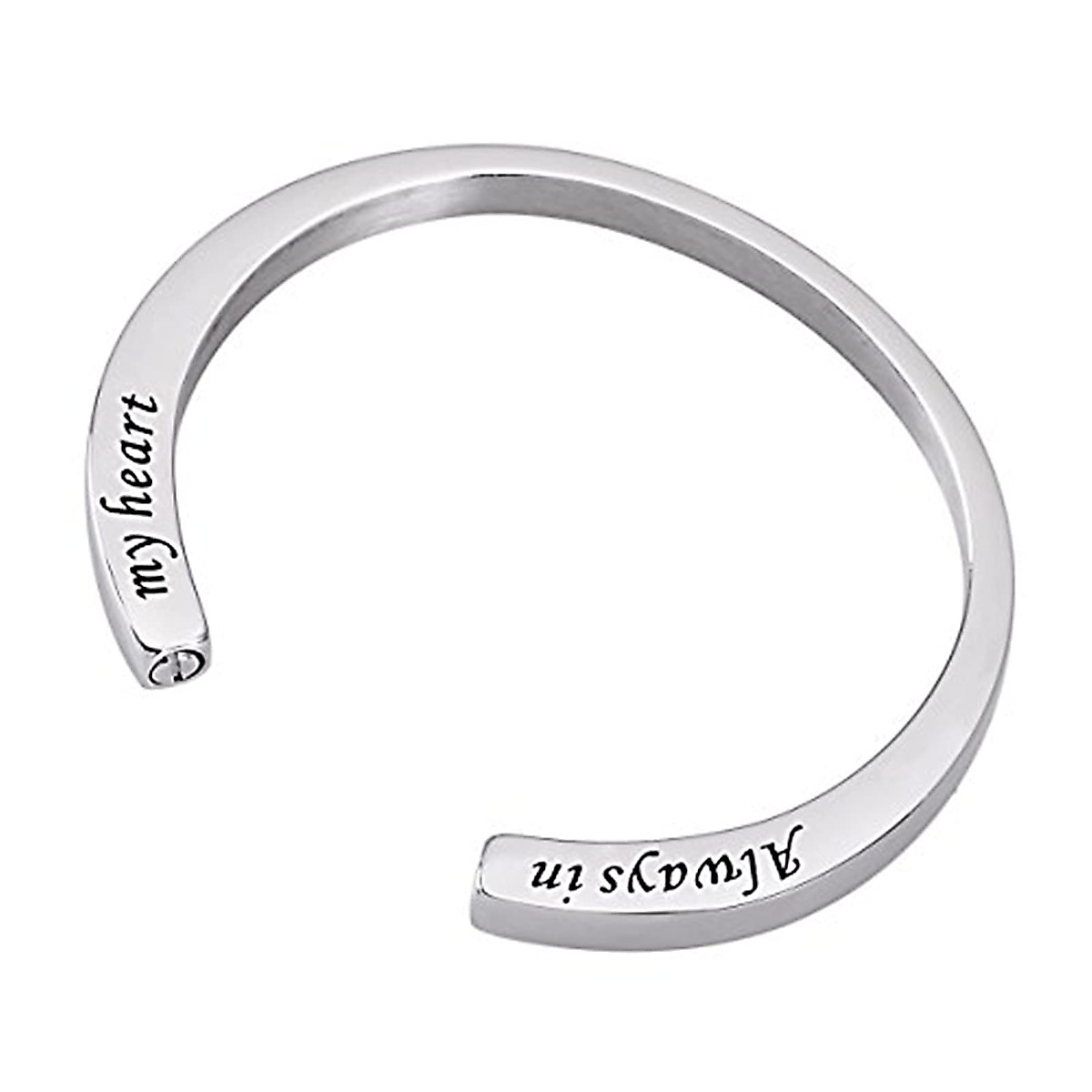 Cremation Urn Bracelet Engraved Always in My Heart Memorial Stainless Steel Waterproof bracelet