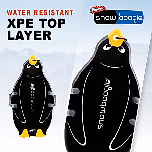 Snowboogie Wham-O Animal Sled 36" | Single Rider Snow Foam Sleds | PE Foam Sled with Soft Handles | Slick Bottom for Speed & Control | Snow Sledding for Adults & Children (Penguin)