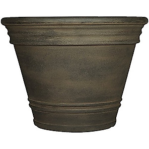 Sunnydaze Franklin Flower Pot Planter - Outdoor/Indoor Unbreakable Polyresin - UV-Resistant Sable Finish - Single - Large 20-Inch Diameter