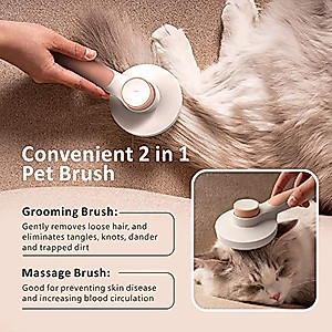 Cat Grooming Brush, Baytion Self Cleaning Cat Brushes for Dogs Cats for Long Haired & Short Hair Gently to Remove Loose Undercoat, Mats Tangled