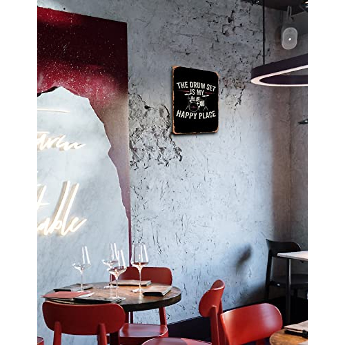 LAQII Metal Signs Drums Player Music Gift Room Decor Wall Decor Novelty Gift Musical Photo 8 x 12 inch