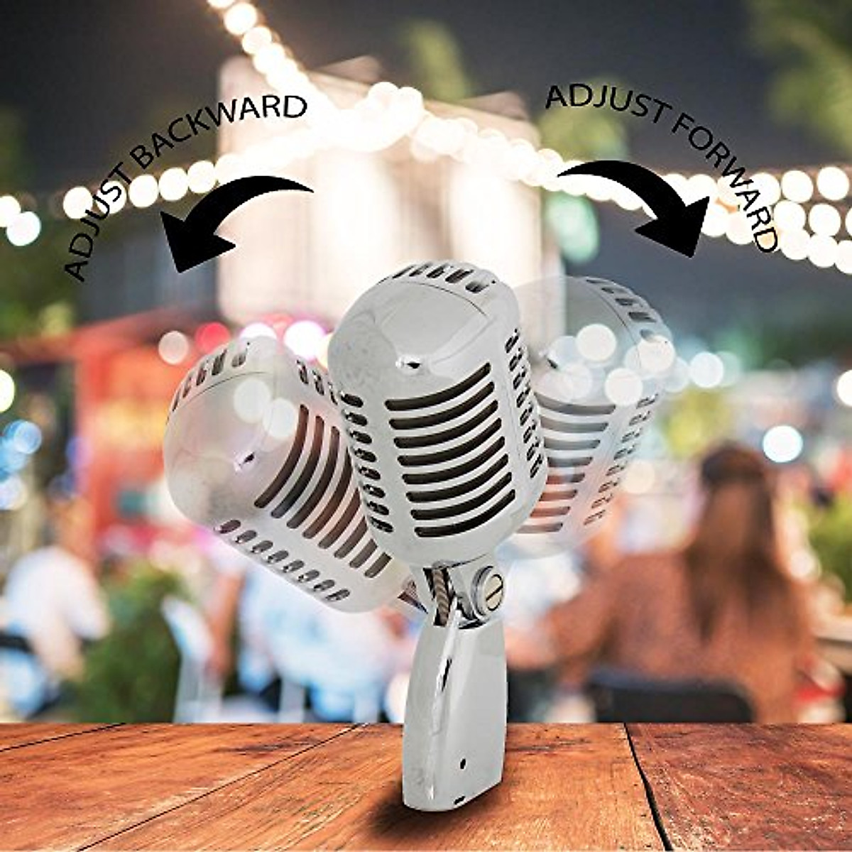 Pyle Classic Retro Dynamic Vocal Microphone - Old Vintage Style Metal Unidirectional Cardioid Mic with XLR Cable - Universal Stand Adapter - Live Performance Studio Recording - PDMICR68SL (Silver)