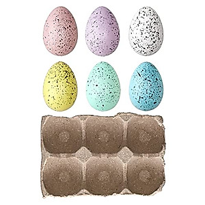 Greenbrier Colorful Speckled Easter Egg 6 Pack Cartons Decor Clear Cello Wrapped