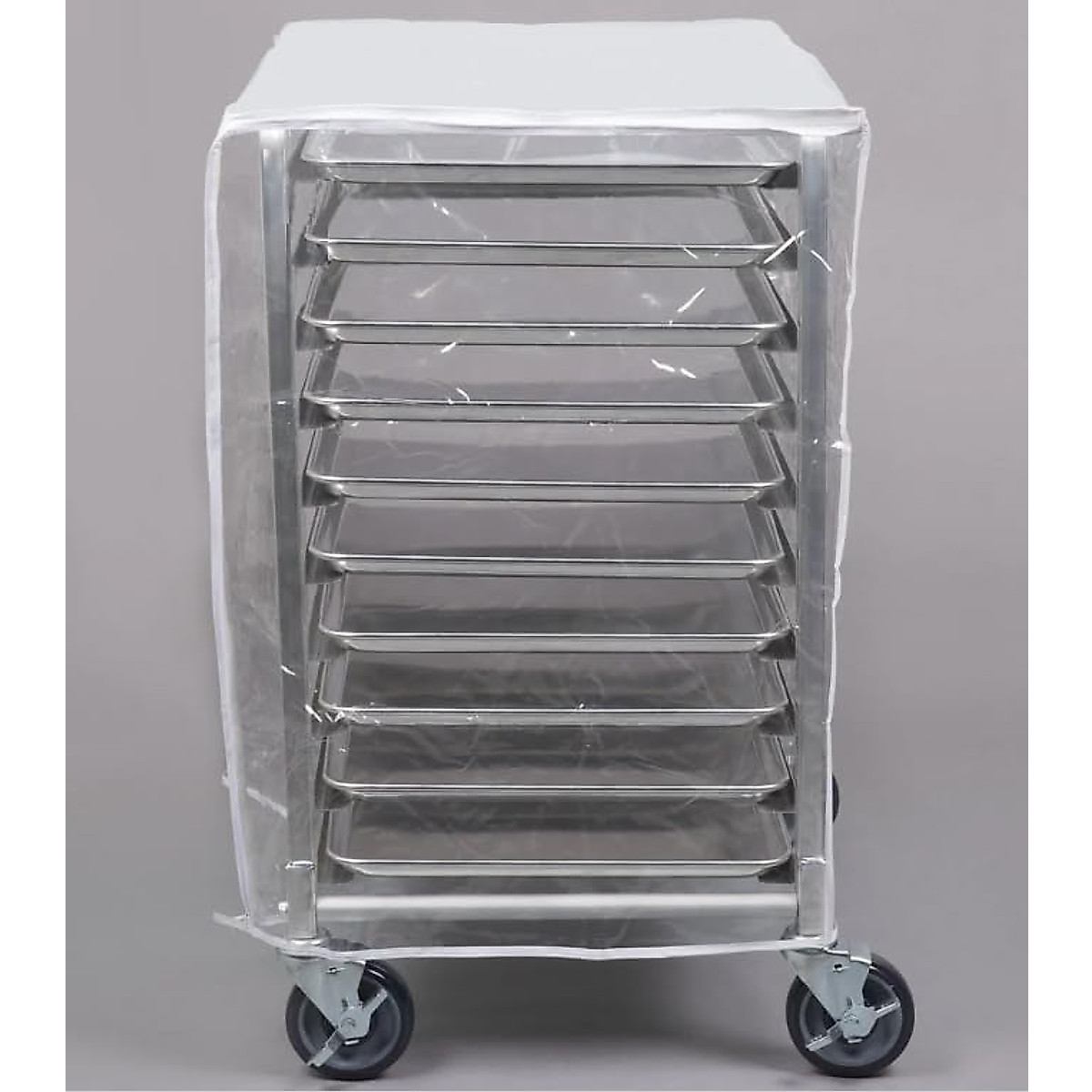 Laundry bags online High quality Long-lasting use Durable Clear Vinyl COVER, Bakery Food Pan Sheet Rack Transparent COVER with 3 Zippers. Made in USA. (23" W x 28" L x 33" H)