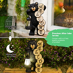 Qeeman Solar Garden Decor Statues Figurine: Garden Art for Patio Balcony Yard Lawn - Unique Christmas Birthdays Gifts for Mom Grandma Women Wife Sister