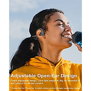 Bone Conduction Headphones, Upgraded Open Ear Headphones Bluetooth, IPX5 Waterproof Sport Bone Conduction Headphones Bluetooth with Mic for Running, Workout, Hiking, Cycling, Driving
