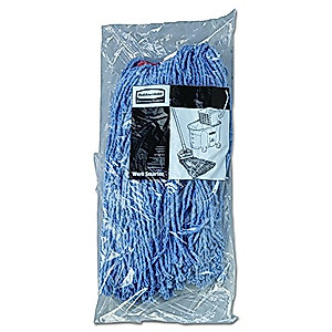 Rubbermaid Commercial F51612BLUCT Cotton/Synthetic Cut-End Blend Mop Head, 16oz, 1" Band, Blue (Case of 12)