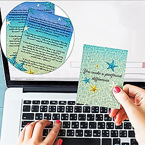 90 Pieces Starfish Story Mini Keepsake Appreciation Notecards Small Starfish Story Card and Miniature Starfish Bead Folded Starfish Notecard for Teacher Sister Colleague Students Friends