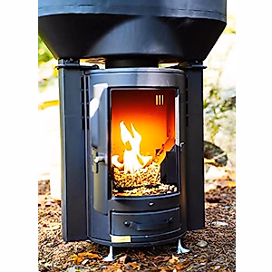 Q-Stoves Q-Flame Portable Wood Pellet Outdoor Heater, 106,000 BTU per hour, Eco-Friendly, for Patio, Backyard, Camping and Going Off-Grid