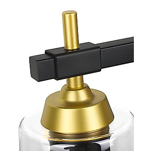 AXHODSME 3-Light Bathroom Light Fixtures, Black and Gold Bathroom Lights Over Mirror, Modern Bathroom Vanity Light with Clear Glass Shade, Wall Sconces for Bedroom Living Room, Bulbs Not Included