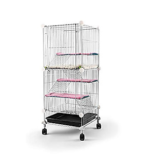Pet Hutch Cages for Hamster, Rat or Other Small Animals Indoor, Expandable and Stackable, 14x14x28 in