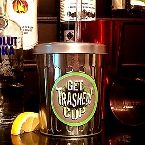BARCONIC Metal Trash Can Novelty Cup - 30 ounce