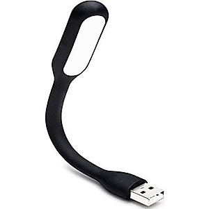 FINENIC USB LED Light Lamp for Power Bank (10 PCS) Portable Eye Care Mini Night Light with Flexible Arm, USB Gooseneck Reading Lamps Book Light,Compatible for Desktop, Notebook Laptop (10-Black)