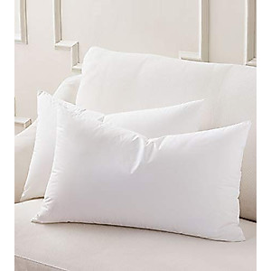 Plankroad Home Décor 15x23 Hypoallergenic Fluffy Faux Down Poly Rectangular Pillow Insert, 100% Cambric Cotton Shell, Never Vacuum-Packed, Made in USA, Set of 2