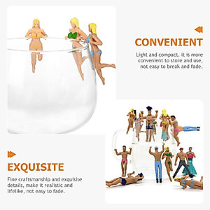 Kisangel 8pcs Miniature Wine Glass Markers Drinking Cup Markers Figures People Edges Doll for Wine Glass Drink Marker