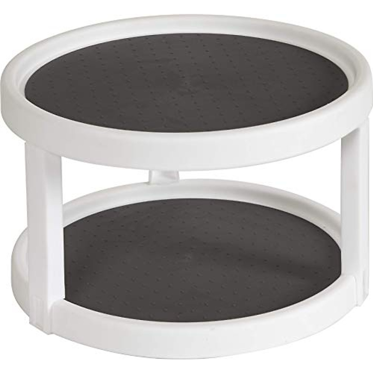 Kitchen Spaces Two-Tier Non-Skid Lazy Susan, Pantry and Cabinet Turntable Organizer, Multiple Level, Gray
