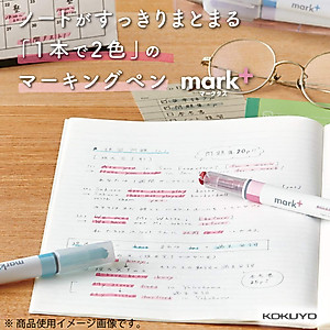 Kokuyo Mark+ Two Colors Highlighter of Similar Shades, 5-Pack of Pink, Blue, Green, Purple, and Yellow, Japan Import (PM-MT100-5S)