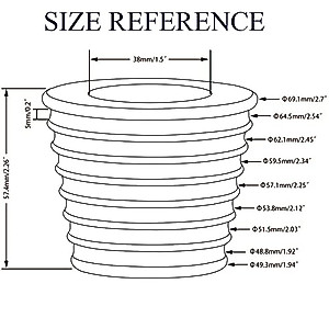 TUNAMAQU Umbrella Cone Wedge for Patio Table Hole Opening or Parasol Base Stand 1.9 to 2.7 Inch, Umbrella Pole Diameter 1.5 Inch/ 38 mm (Black), Umbrella hole adapter