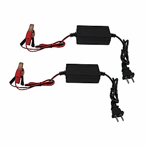 Premium 2Pcs Auto Car Battery Charger Tender Trickle Maintainer Charge All Types of 12V Lead-Acid Batteries