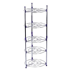 5 Tiers Pot Shelf, 101.5 x 35cm Silver Carbon Steel Home Kitchen Metal Wire Shelving Organizer Storage Rack Cookware Holder