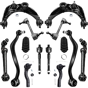 Detroit Axle - 14pc Front End Suspension Kit for 2010-2012 Ford Fusion Mercury Milan, 2011-2012 Lincoln MKZ, 6 Control Arms w/Ball Joints 2 Sway Bars 4 Tie Rods 2 Boots Replacement