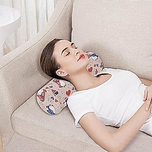 Vnurnrn Cute Penguin Love Neck Support Pillow Round Neck Roll Bolster Cylinder Pillow Cervical Pillows Shoulder Pillow for Leg Knee Back Head Support for Camp Study Work Men