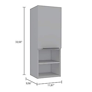 Tuhome Mila Medicine Cabinet Two Open Shelves, Storge Cabinet with Two Interior Shelves, White