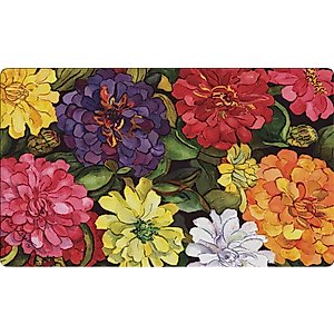 Toland Home Garden 800030 Zippy Zinnias Spring Door Mat 18x30 Inch Summer Outdoor Doormat for Entryway Indoor Entrance