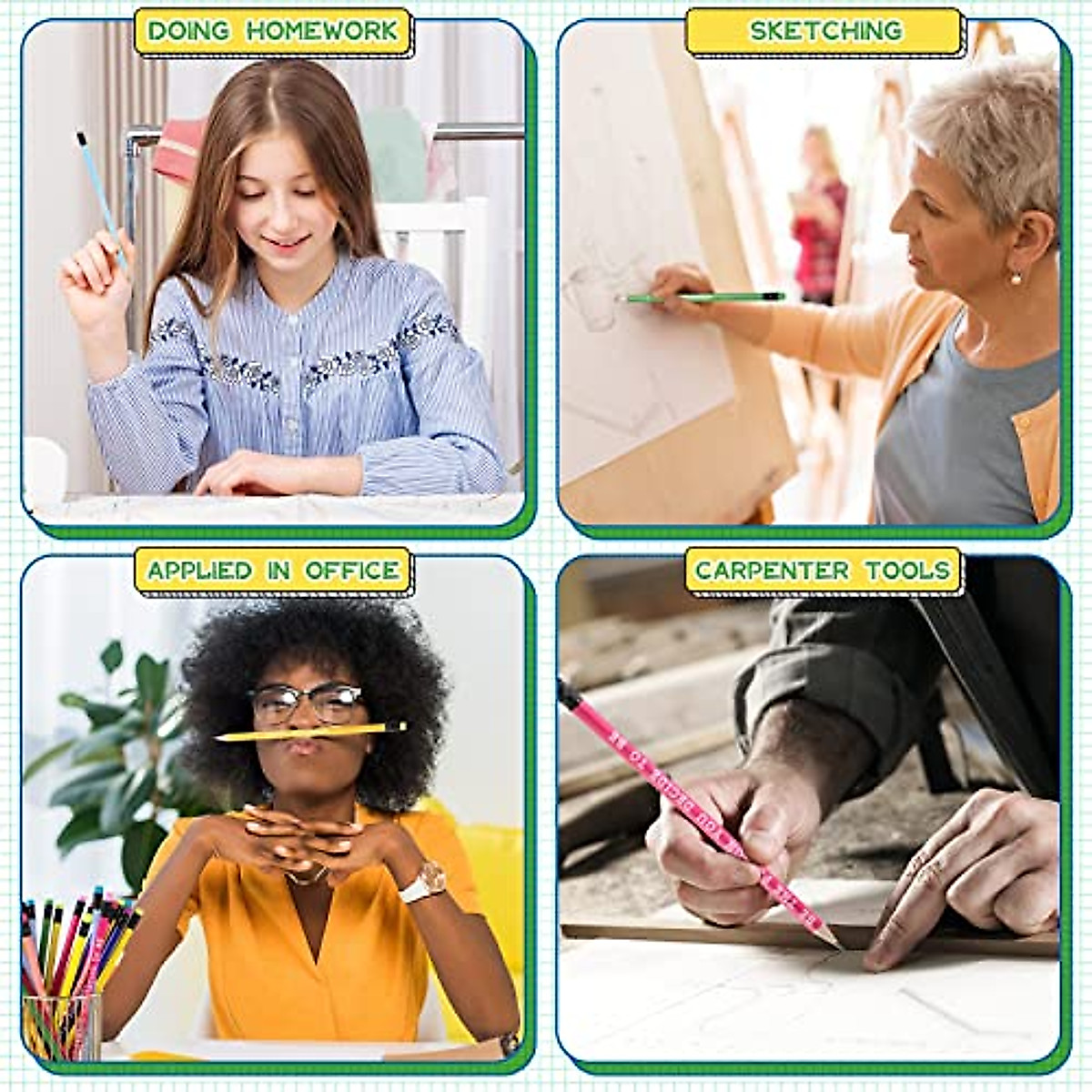 40 Pcs Motivational Pencils Color Changing Mood Pencil Inspirational Pencil Cute Pencil Personalized Pencil with Saying Heat Activated Pencil For Student(Simple Color,Classic Style)