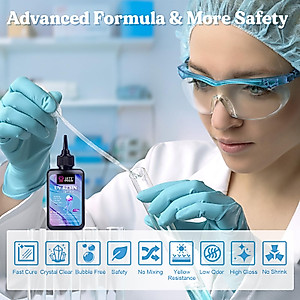 LET'S RESIN UV Resin with Light,Upgraded 200g Crystal Clear&Low Odor UV Resin Kit,36W UV Light,Silicone Mat,Ultraviolet Epoxy Resin Hard,UV Resin Starter Kit for Jewelry,Craft Decor