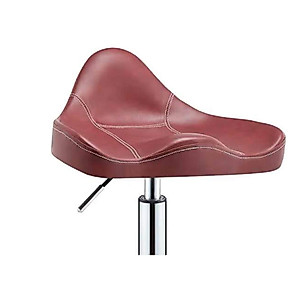 Solid Saddle Stool Ergonomic,Professional Equipment Pu Leather Thick Padding Salon Stool for Hairdressing Massage Spa Salon Tattoo Dental Clinic Bar Studio/Red