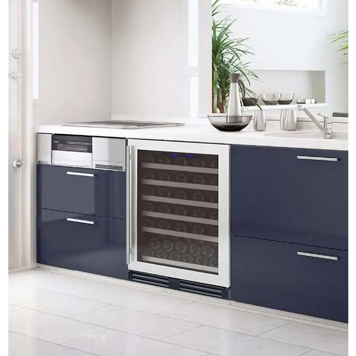 Allavino 24" Wide FlexCount II Tru-Vino 56 Bottle Single Zone Stainless Steel Right Hinge Wine Refrigerator