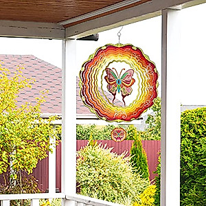 Butterfly Wind Spinners, Butterfly Gifts for Women Mom Grandma Wife, 12inch Large Metal Kinetic Wind Spinner, Hanging Wind Spinners Indoor Outdoor Decoration Decorations Ornaments