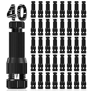 iCreating 40 Pack Low Voltage Wire Connector Landscape Lighting Connectors Waterproof Low Voltage Connectors 12-20 Gauge Low Voltage Wire Connectors for Landscape Lighting Path Light