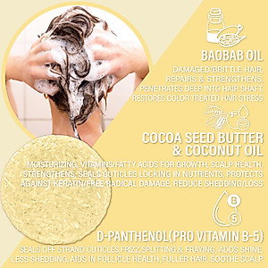 Luxiny Pina Colada Shampoo Bar for Dry Damaged Hair is Vegan, Sulfate free and Made in the USA. Get up to 60 washes at home or great as a travel shampoo.