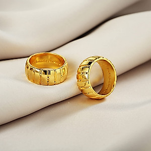 MTMY 14K Gold Plated Rings for Women Dainty Stacking Ring Statement Ring Eternity Bands Jewelry Size 6 to 8(lantern,size 6)