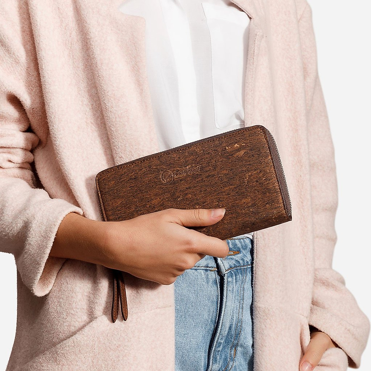 Corkor Cork RFID Long Wallet – Women’s Clutch - RFID Blocking - Vegan Leather – Cruelty Free – Eco Friendly - Trunk