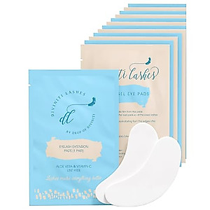 DiviniTi Under Eye Gel Pads - Lint Free Gel Eye Pads for Lash Extensions with Aloe Vera Hydrogel Eye Patches, Eyelash Extension Supplies & Beauty Tools, Fit Most Eye Shape, Stick Well - Under Eye Pads