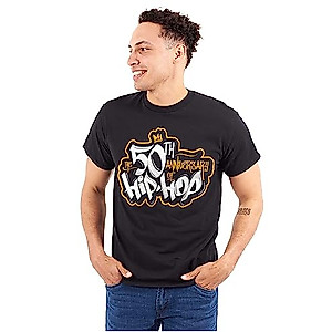 Brisco Brands The 50th Anniversary of Hip Hop Logo Graphic T Shirt Men or Women Black