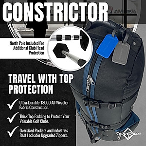 CaddyDaddy Golf CDYCON2NP Constrictor with North Pole Club Protector Golf Bag Travel Cover, Black/Navy