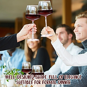 Crystal Wine Glasses Set of 8 Hand Blown Red Wine Glasses 15 Oz Clear Long Stem Wine Glasses with Flat Bottom Dishwasher Safe for Wedding Christmas Anniversary Restaurants Home Bar Parties