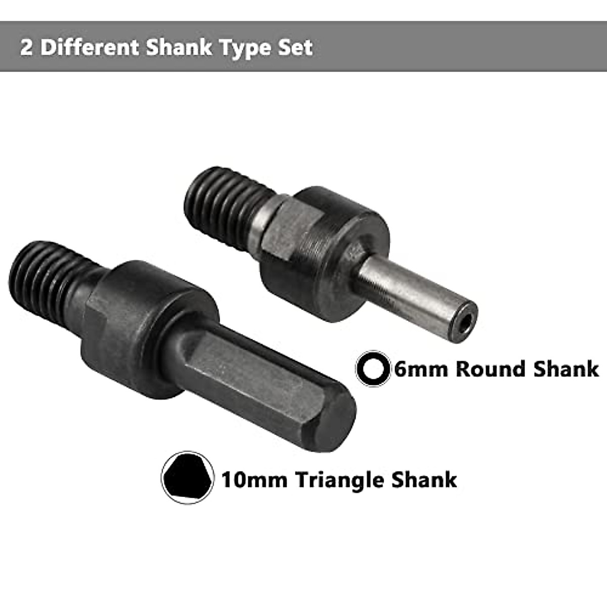 Yakamoz Drill Angle Grinder Adapter with Flange Nut Parts Set, 6mm and 10mm Drill Arbor Mandrel Adaptor with 3 Set Replacement Grinder Flange Nuts and Spanner Wrench Conversion Tool