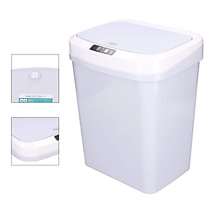Denominate Intelligent Waste Bin 15L Infrared Induction Trash Can with Lid Gray for Home Office Kitchen Use