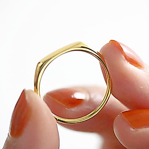 Redfishouse Personalized Initial Rings for Women, Engraved Customized Rings With Names Ring Family Rings Stackable Bar Initials Double Couples 925 Sterling Silver Ring for Her.