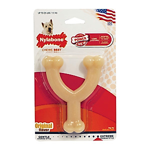 Nylabone Power Chew Wishbone Chew Toy for Dogs, Indestructible Chew Toys for Aggressive Chewers, Original Flavor, Small up to 25 lbs. (1 Count)