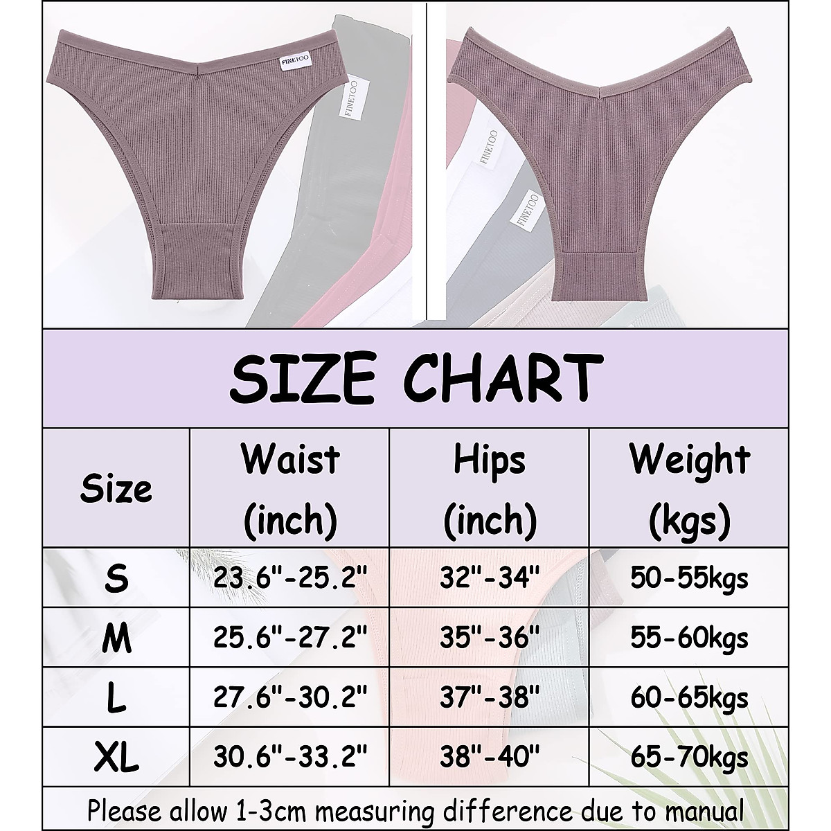 FINETOO 10 Pack Womens Cotton Underwear Sexy Stretch Bikini Panties Low Rise Hipster Ladies Soft V-Waist Cheeky(L)